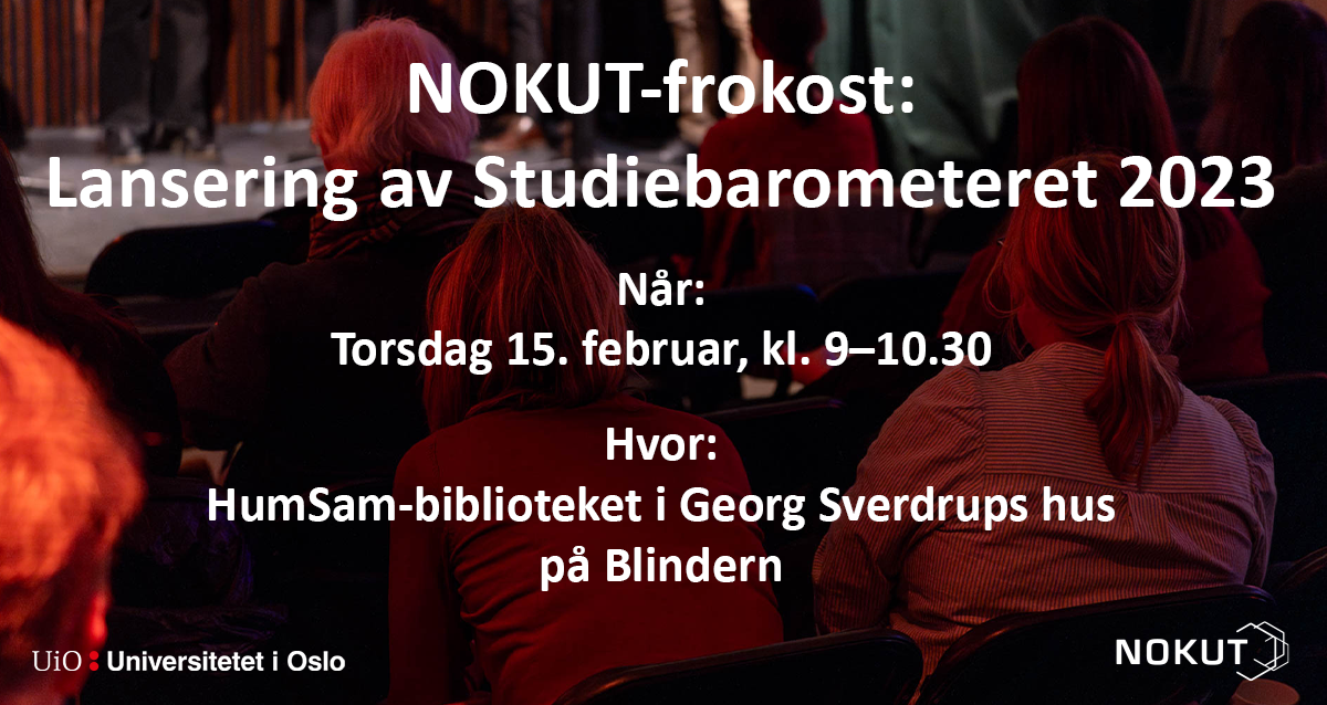 NOKUT-frokost: Lansering av Studiebarometeret 2023 | Nokut
